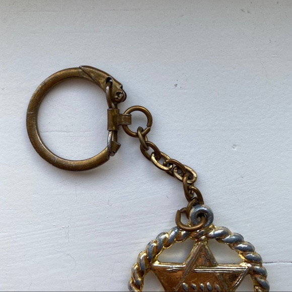 Vintage | Accessories | Vintage Metallic Gold Star Of David Keychain ...